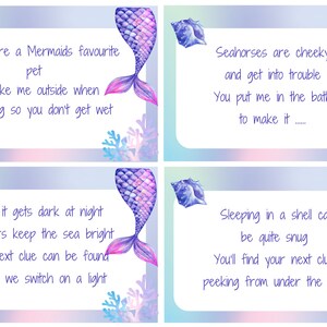 Mermaid - Treasure Hunt | Rhyming Clues | Scavenger Hunt | Party ...