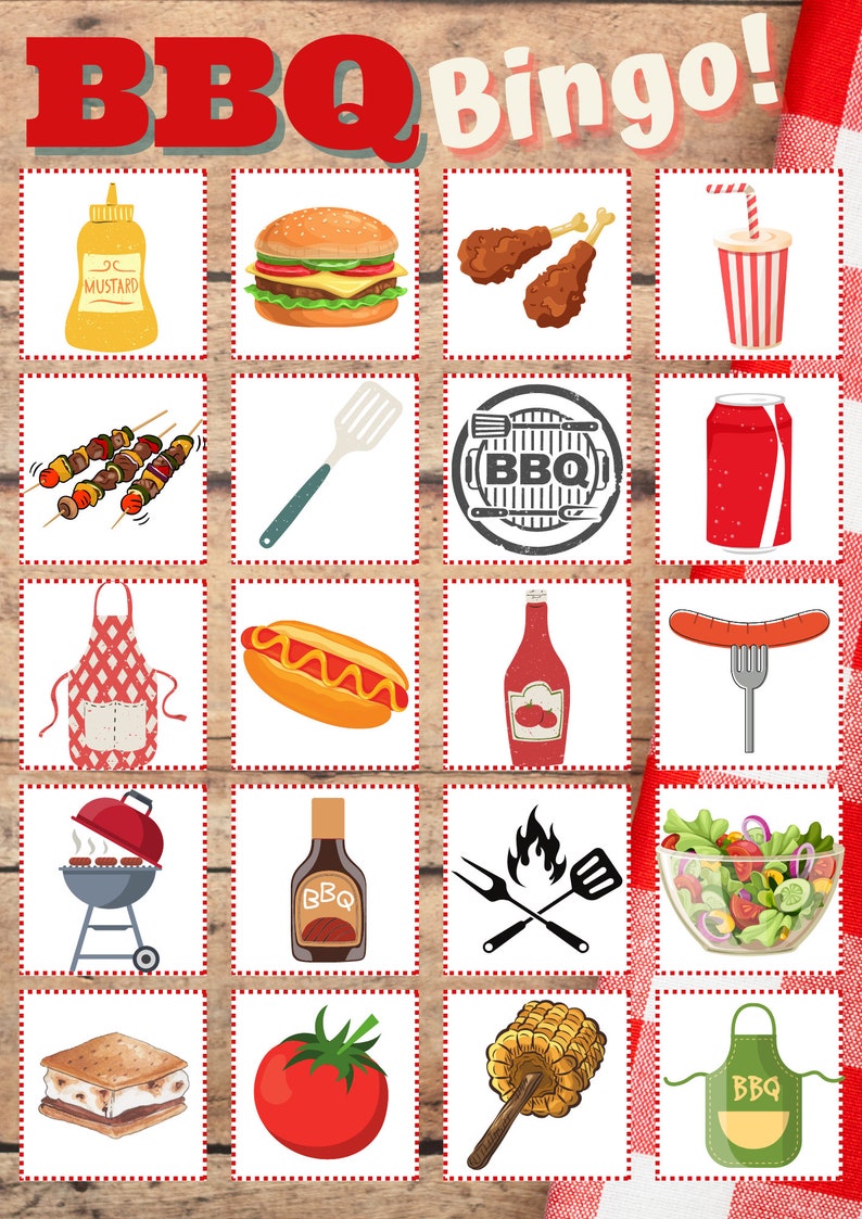 BBQ Bingo | Family Themed Bingo | Retro Games | Summer Bingo | BBQ ...