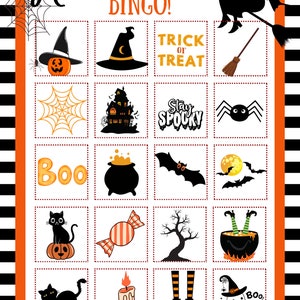Halloween Bingo Game: Family Fun, Autumn Party (instant Download) - Etsy