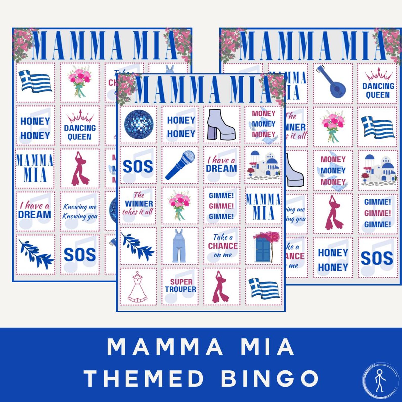 Mamma Mia Themed Bingo | Greek Bingo | Abba Themed Bingo Game | All ...
