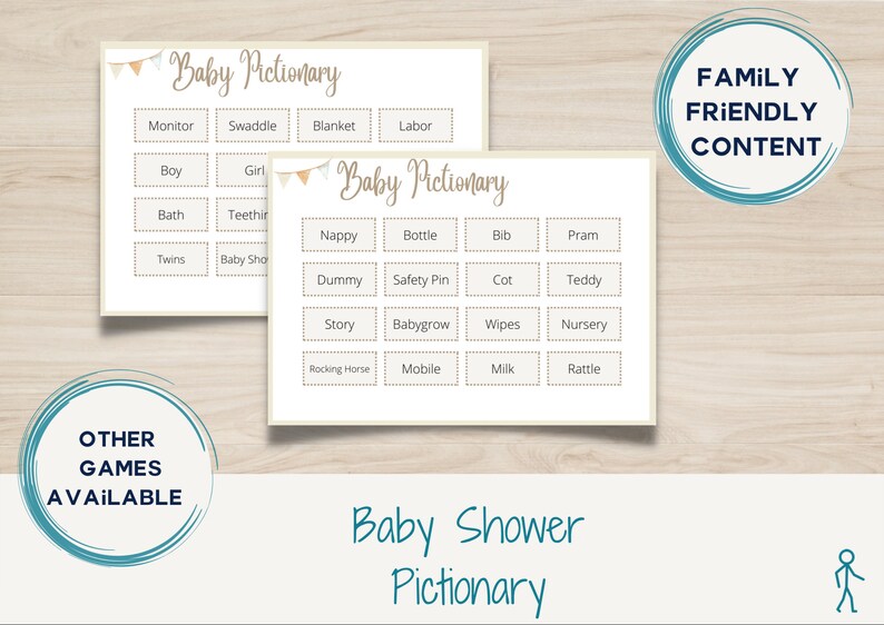 Baby Shower Pictionary - Etsy