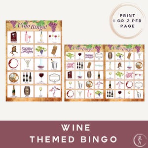 Wine Themed Bingo | Food & Drink Bingo | Wine Evening Game | Wine Based ...