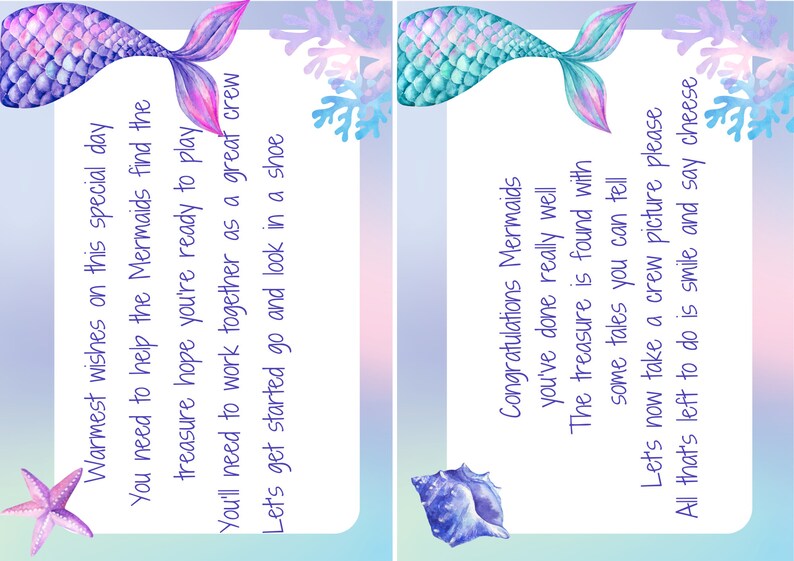 Mermaid - Treasure Hunt | Rhyming Clues | Scavenger Hunt | Party ...