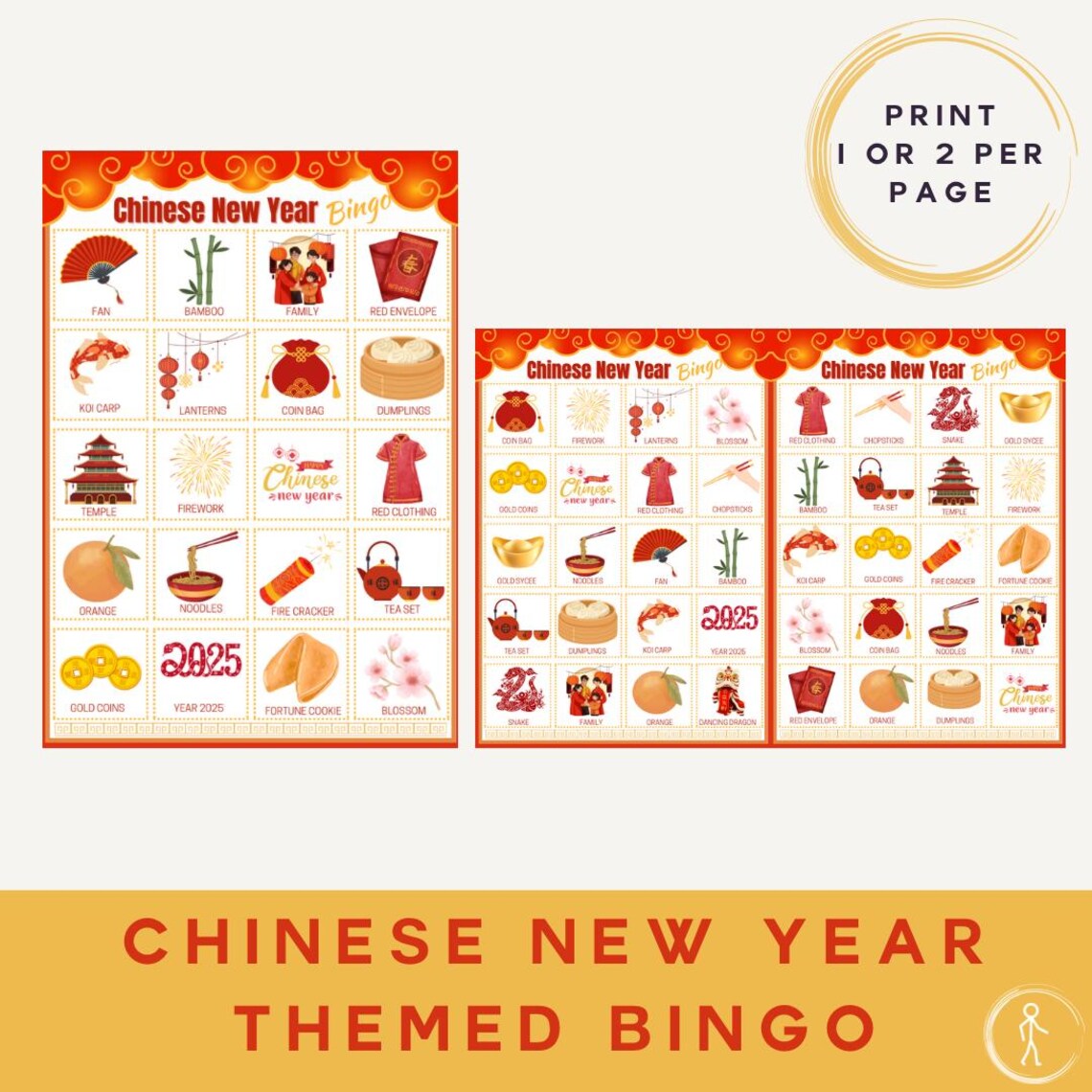 Chinese New Year Bingo | Lunar New Year Bingo | Chinese New Year ...
