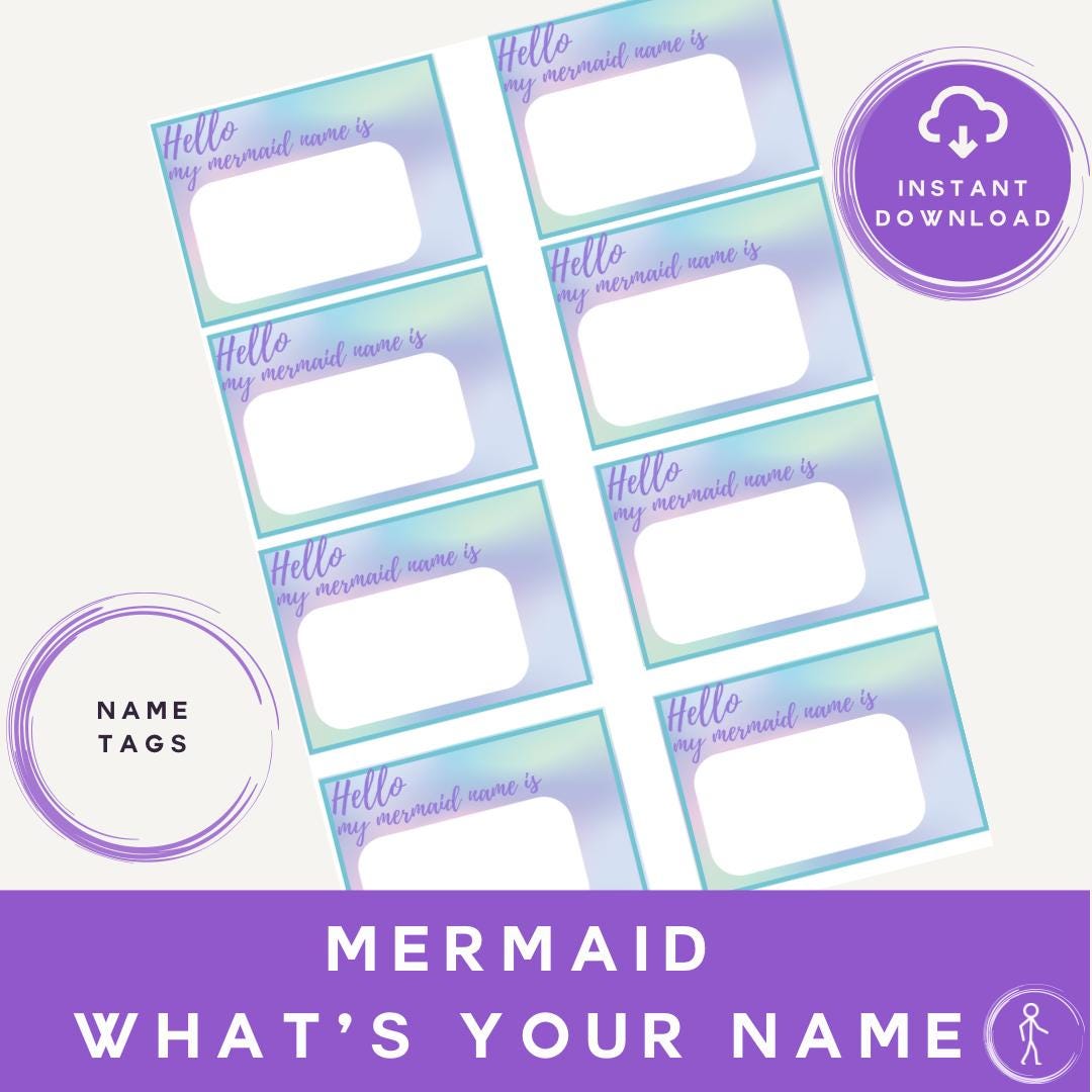Mermaid - What’s Your Name? | Party Game | Mermaid Party | Mermaid ...