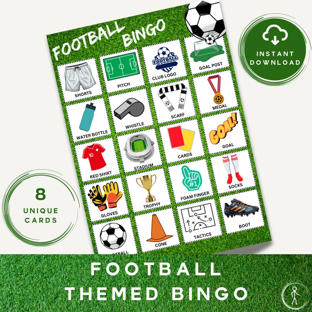 Football Bingo Game: Family Fun, Soccer Party (digital Download) - Etsy