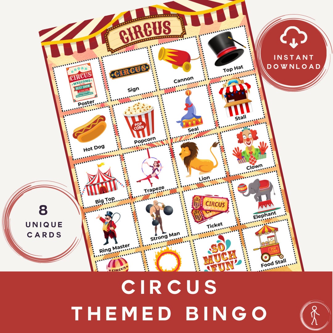 Circus Bingo | Themed Bingo | Family Game | Classroom Activity | Kids ...