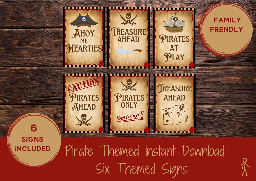 Pirate Themed Signs | Pirate Party Signs | Pirate Themed Occasion ...