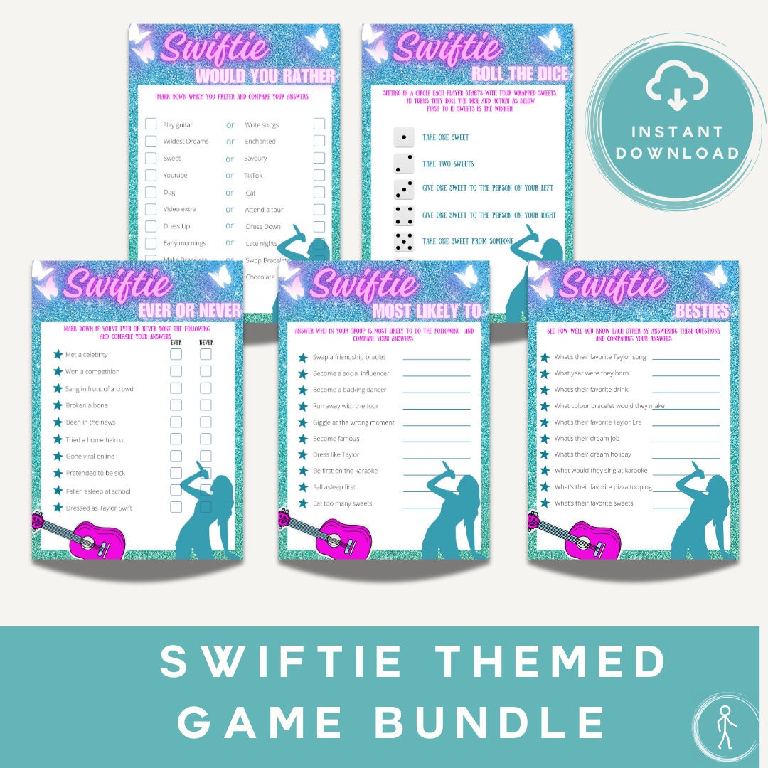 Swiftie Game Bundle | Swiftie Sleepover | Taylor Themed Games | Swiftie Night In - Etsy