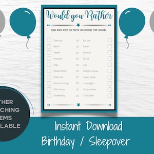 Birthday Games | Would You Rather Quiz | Sleepover | Slumber Party ...