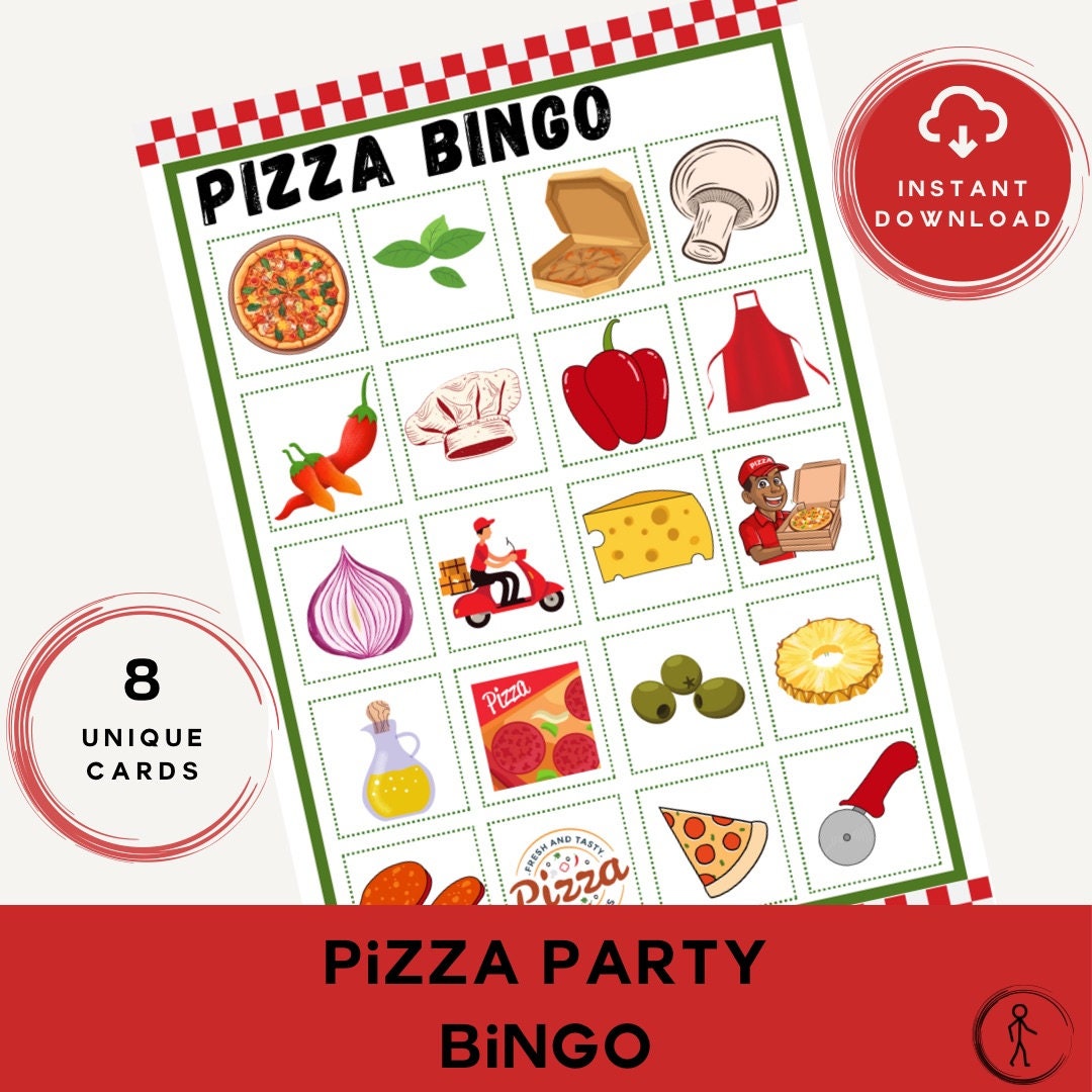 Pizza Bingo | Pizza Party | Family Themed Fun | Retro Games | Pizza ...