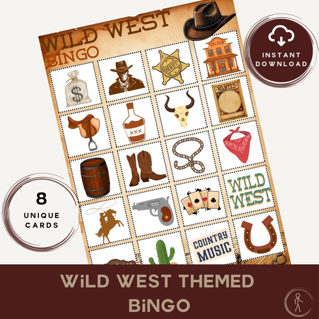 Wild West Bingo | Cowboy Bingo | Frontier Fun | Family Bingo | Themed ...