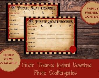 Pirate Scattergories, Pirate Activity for Kids, Pirate Game, Pirate ...