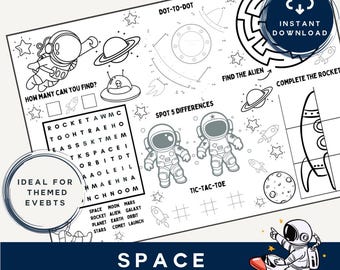 Space Activity Placemat: Kids Learning Sheet (digital Download) - Etsy
