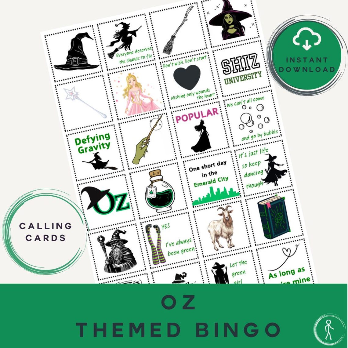 Wicked & Oz Bingo Game – Printable Musical Party Game for Kids, Teens ...