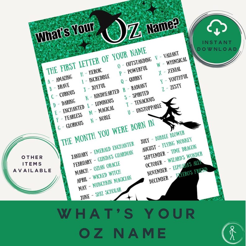 Wicked Musical Party Game: Oz Name Generator (instant Download) - Etsy