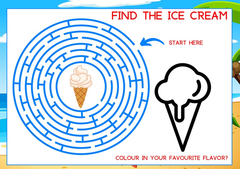 Kids Summer Activity Pack: Beach Games & Coloring (digital Download) - Etsy