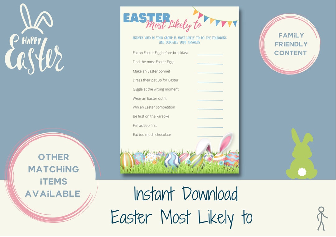 Easter Games Printable Easter Games for Kids and Adults Party Games and ...