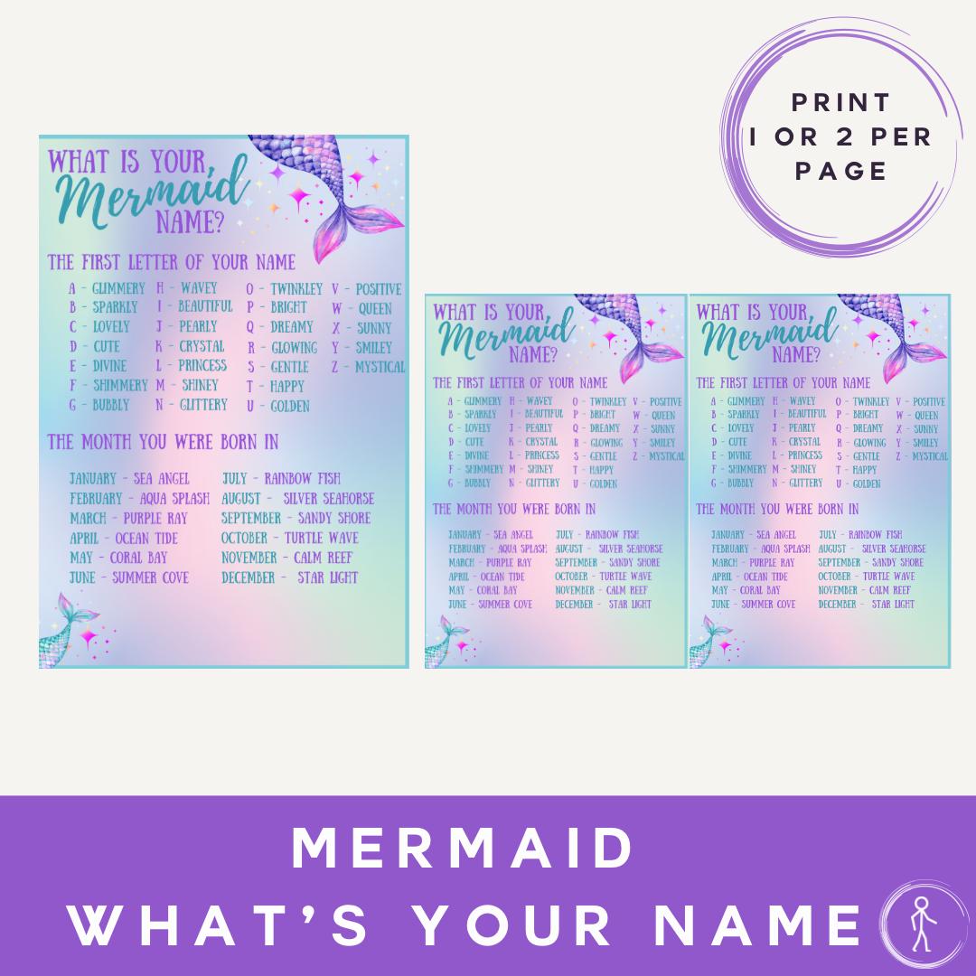 Mermaid - What’s Your Name? | Party Game | Mermaid Party | Mermaid ...