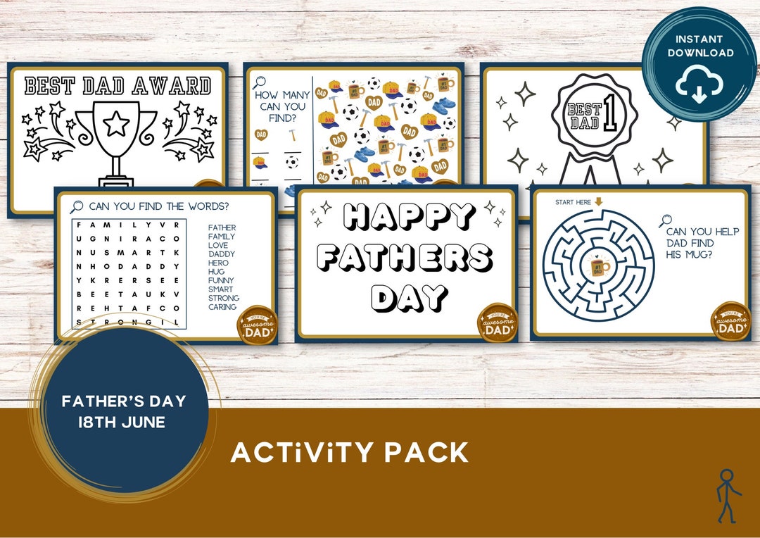 Fathers Day Activity Pack | Best Dad Download | Children Fathers Day ...