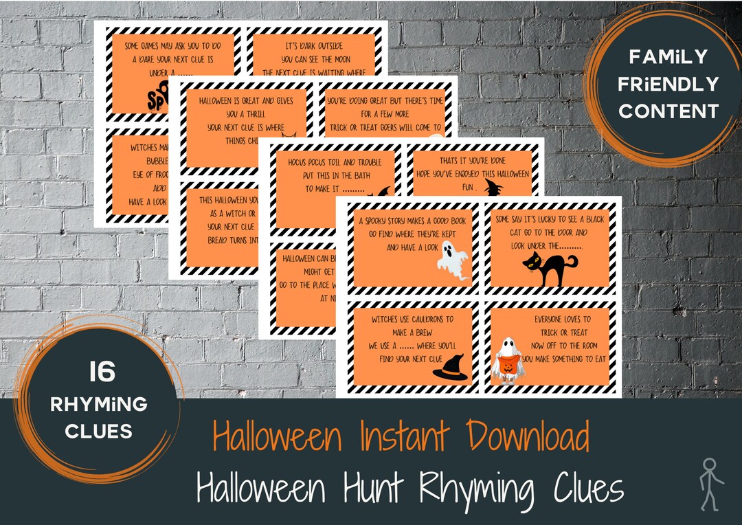 Halloween Scavenger Hunt Clues | Halloween Treasure Hunt | Themed ...