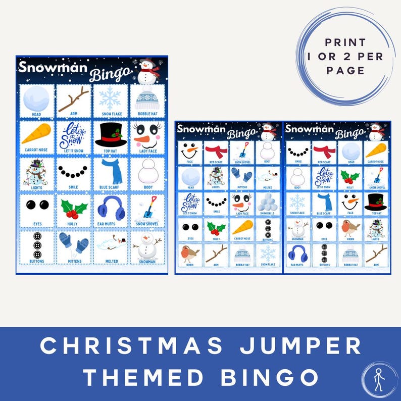Snowman Bingo | Winter Themed Bingo | Festive Bingo | Themed Family ...
