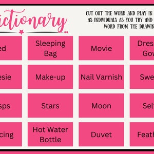 Birthday Games | Pictionary | Sleepover | Slumber Party | Girls Night ...