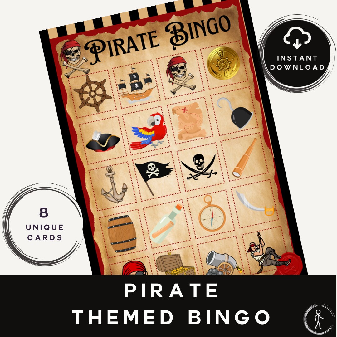 Pirate Bingo | Pirate Games | Pirate Themed Party | Pirate Activities ...