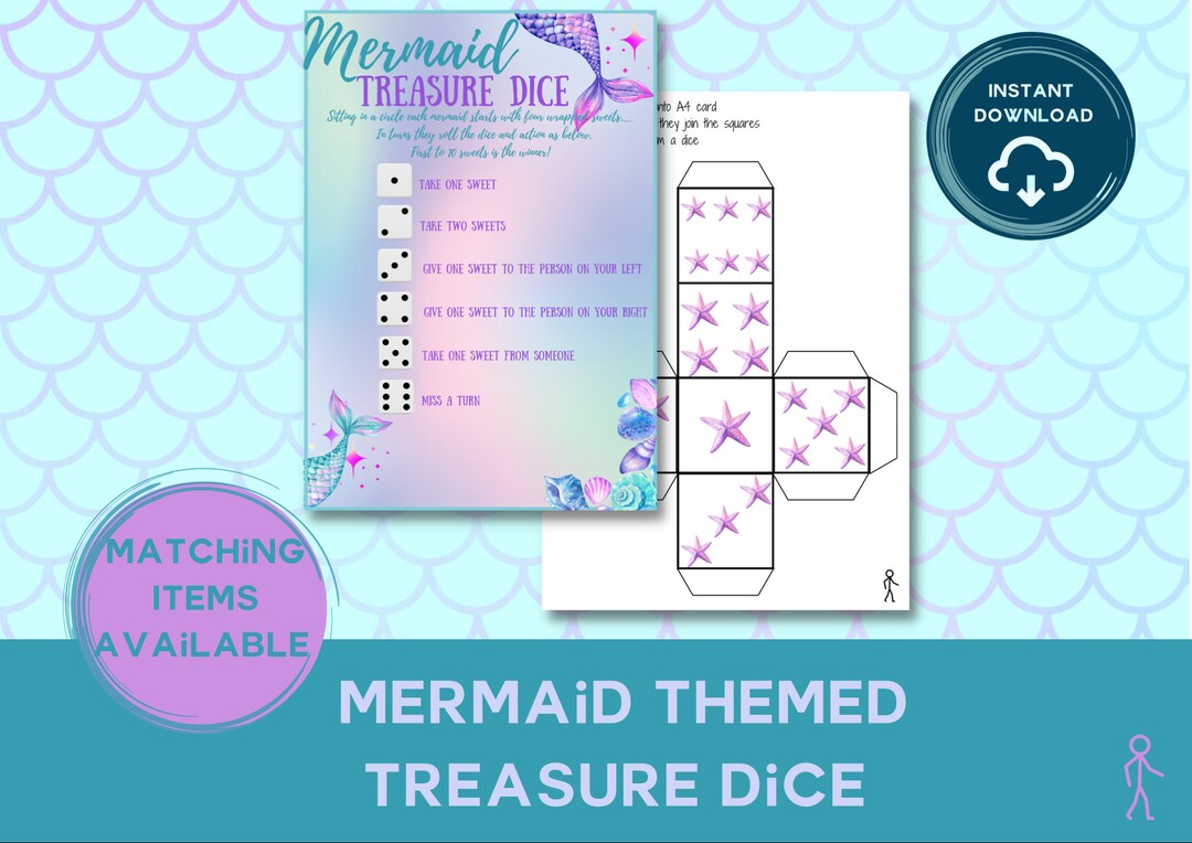 Mermaid Dice Game | Mermaid Party | Girls Birthday - Etsy