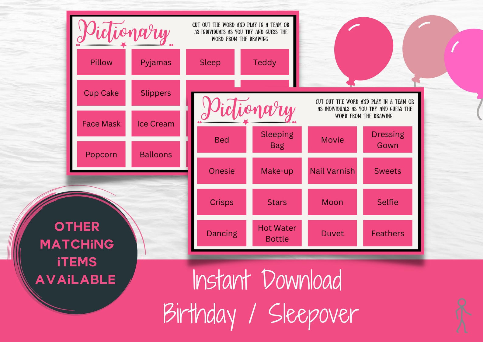 Birthday Games | Pictionary | Sleepover | Slumber Party | Girls Night ...