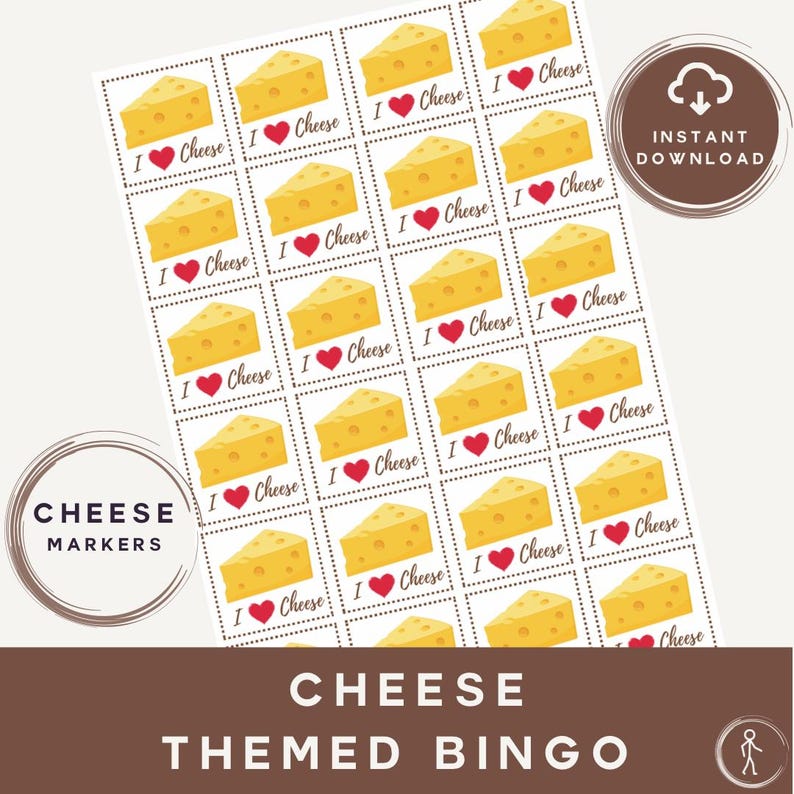 Cheese Bingo Game: Food Themed Party Activity (instant Download) - Etsy