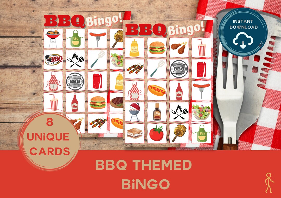 BBQ Bingo Family Themed Bingo Retro Games Summer Bingo BBQ Activities ...