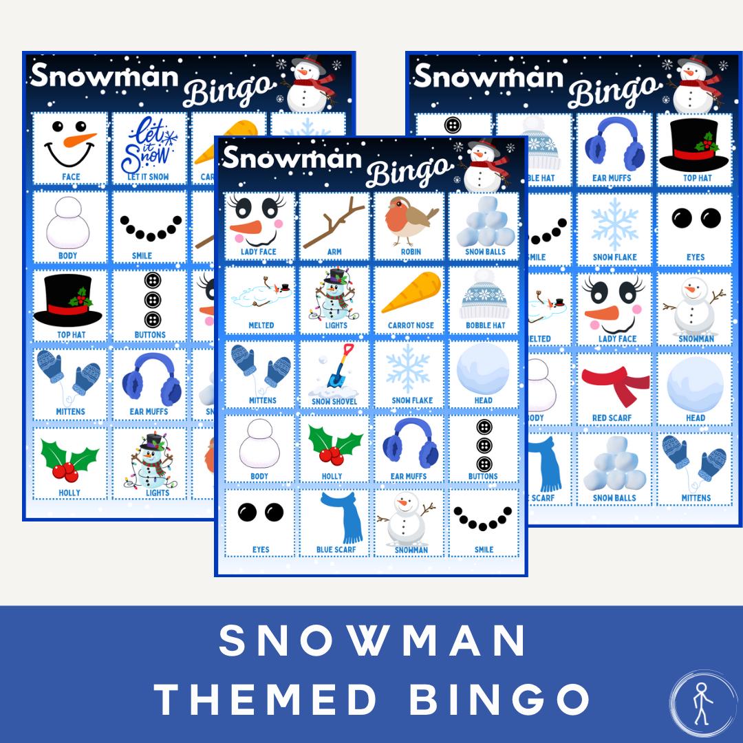 Snowman Bingo | Winter Themed Bingo | Festive Bingo | Themed Family ...