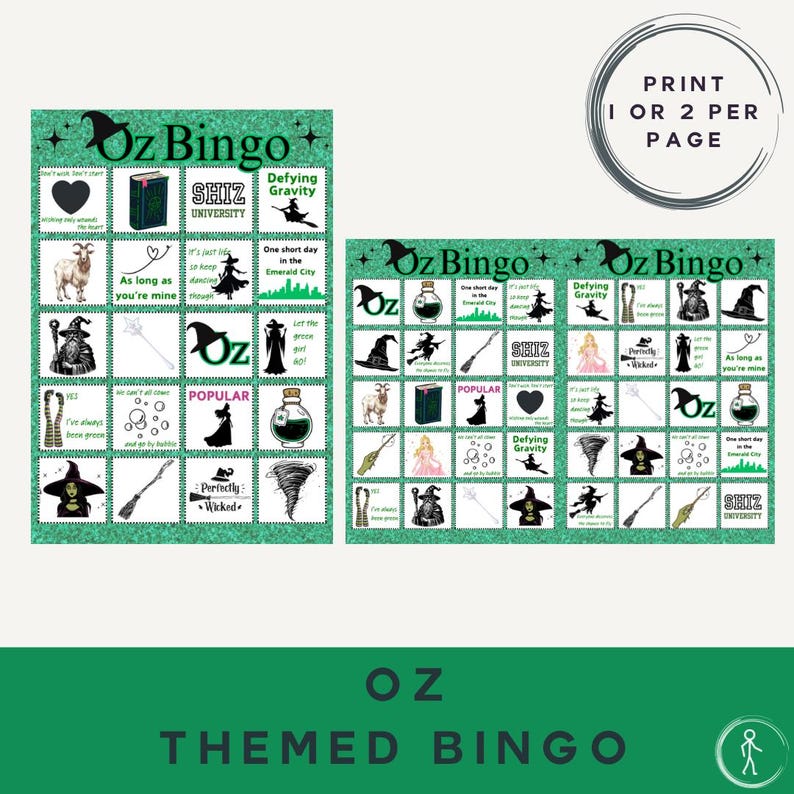 Wicked & Oz Bingo Game – Printable Musical Party Game for Kids, Teens ...