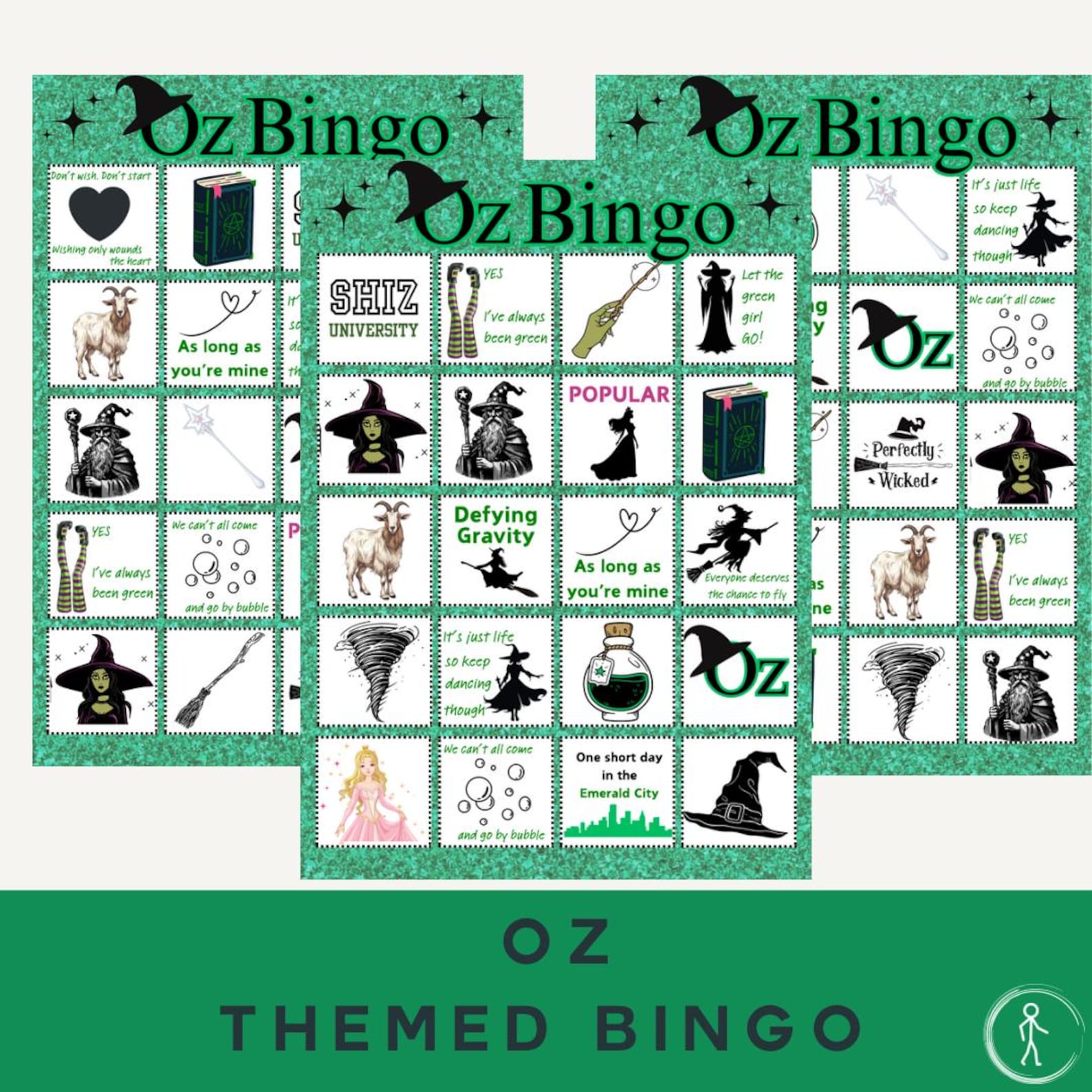 Wicked & Oz Bingo Game – Printable Musical Party Game for Kids, Teens ...
