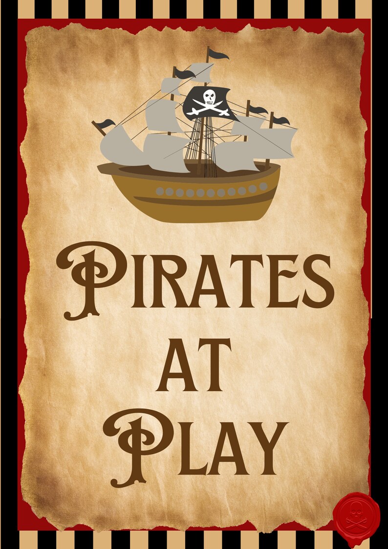 Pirate Themed Signs | Pirate Party Signs | Pirate Themed Occasion ...