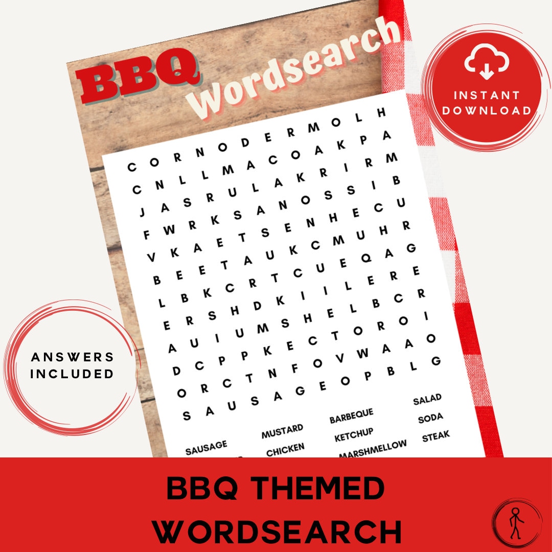 BBQ Themed Word Search | BBQ Quiz | Outdoor Activities | Picnic Games ...