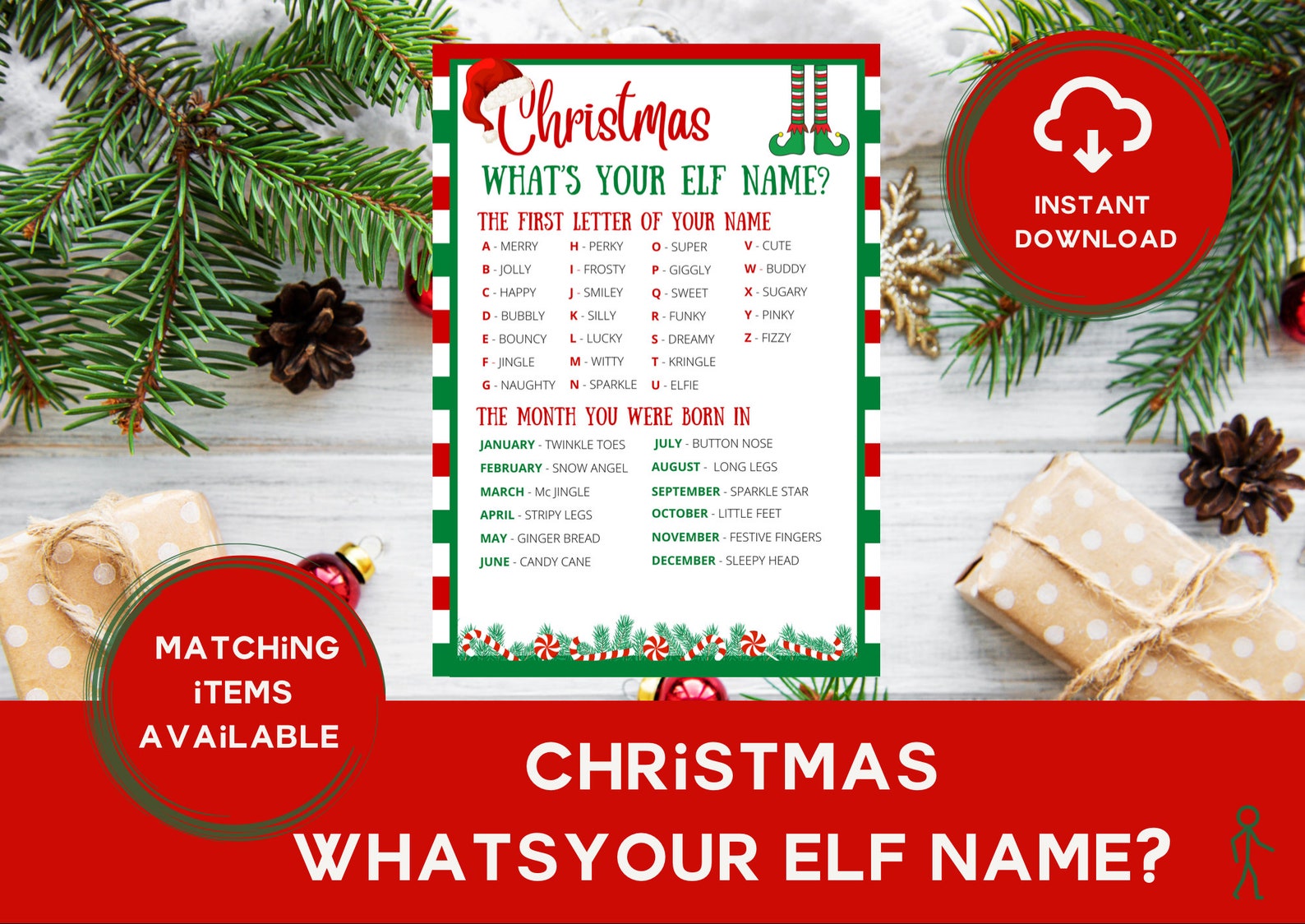 Christmas Elf Name Game: Festive Party Activity (digital Download) - Etsy