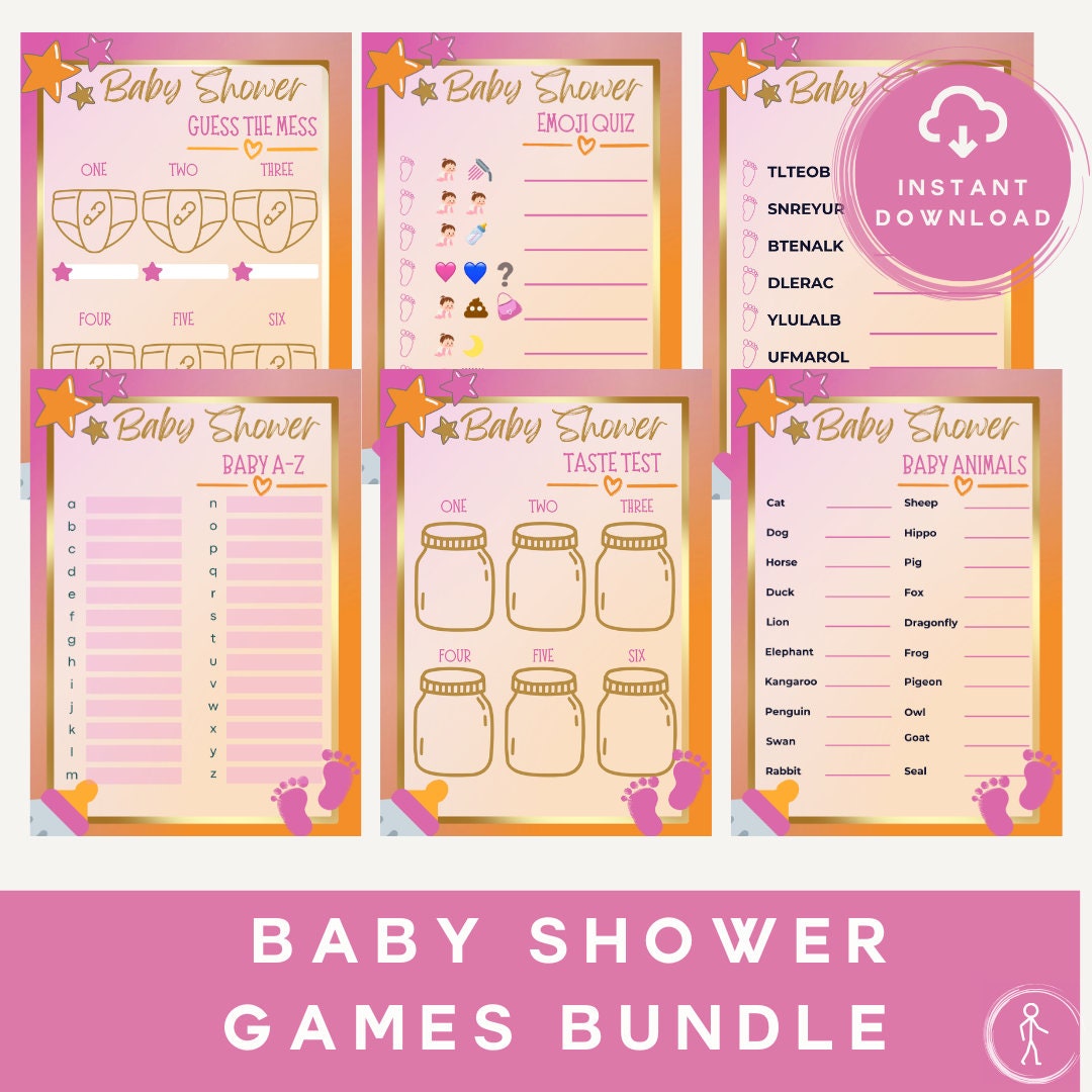 Baby Shower Games Bundle | Baby Shower Fun | Baby Themed Activities ...