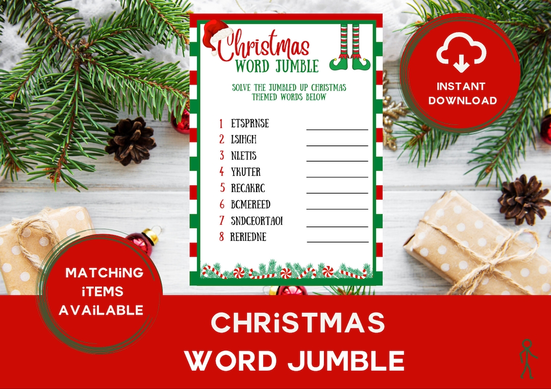 Christmas Word Jumble Game: Holiday Family Fun (digital Download) - Etsy