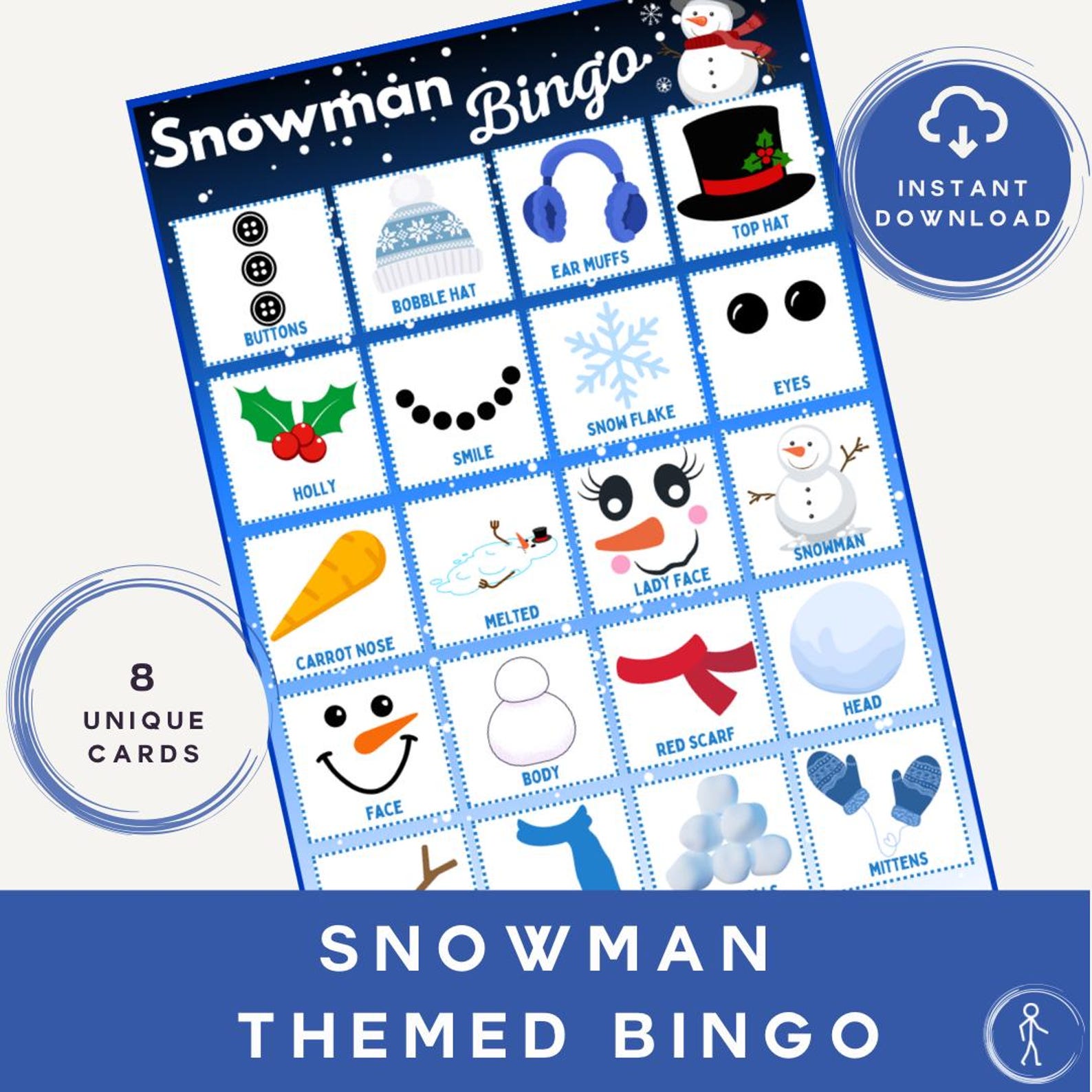Snowman Bingo | Winter Themed Bingo | Festive Bingo | Themed Family ...