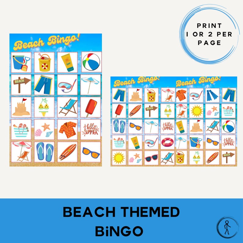 Beach Bingo | Summer Themed Bingo | Family Games Night | Classic Games ...