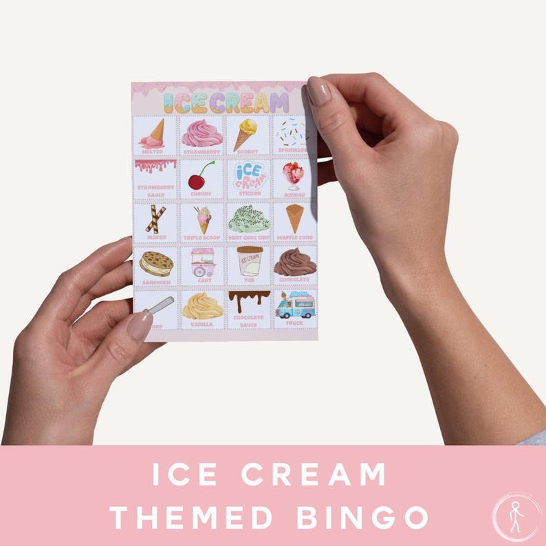 Ice Cream Bingo Game – Printable Party Game for Kids & Adults | 8 ...