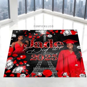 Red and Black Graduation Floor Decal: Class of 2025 Removable Sticker ...