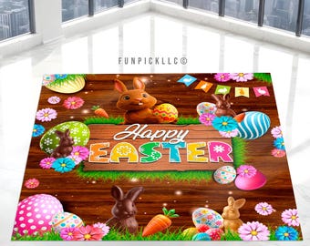 Happy Easter Backdrop Decal | Easter Party Decor Vinyl Wall Sticker ...