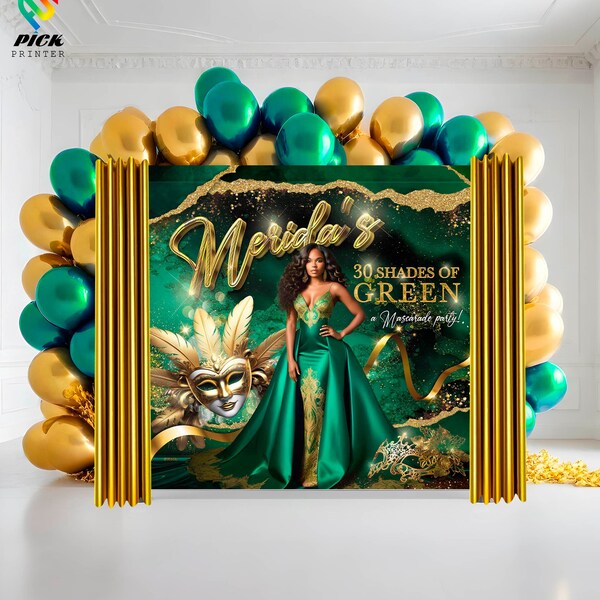 Green and Gold Backdrop - Etsy