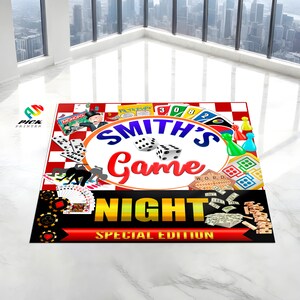 Game Night Party Backdrop Board Games Party Banner Tabletop Games Vinyl ...