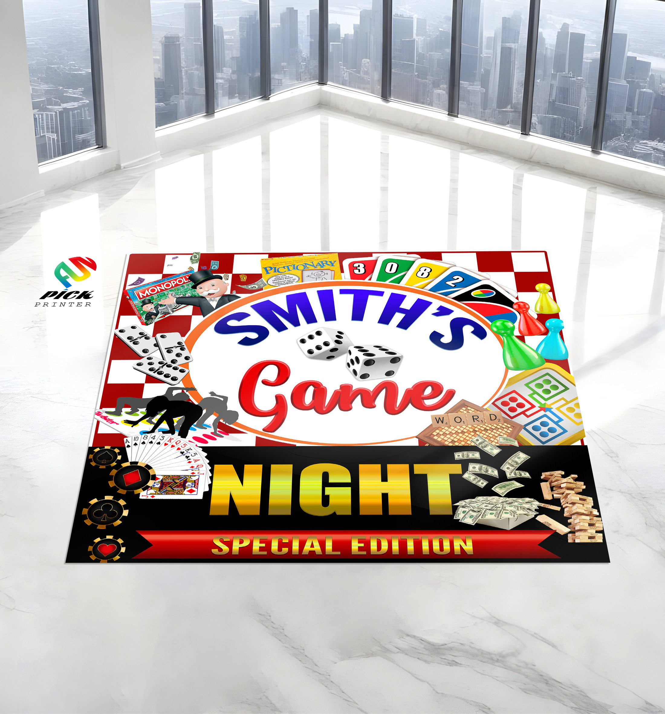 Game Night Party Backdrop Board Games Party Banner Tabletop Games Vinyl ...