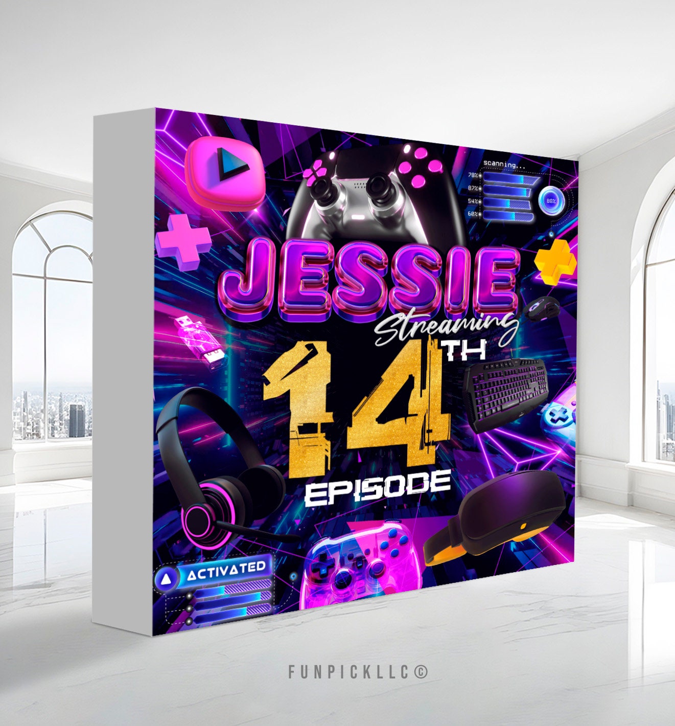 Custom Gaming Vinyl Banner: Gamer Birthday Backdrop - VID01 - Etsy
