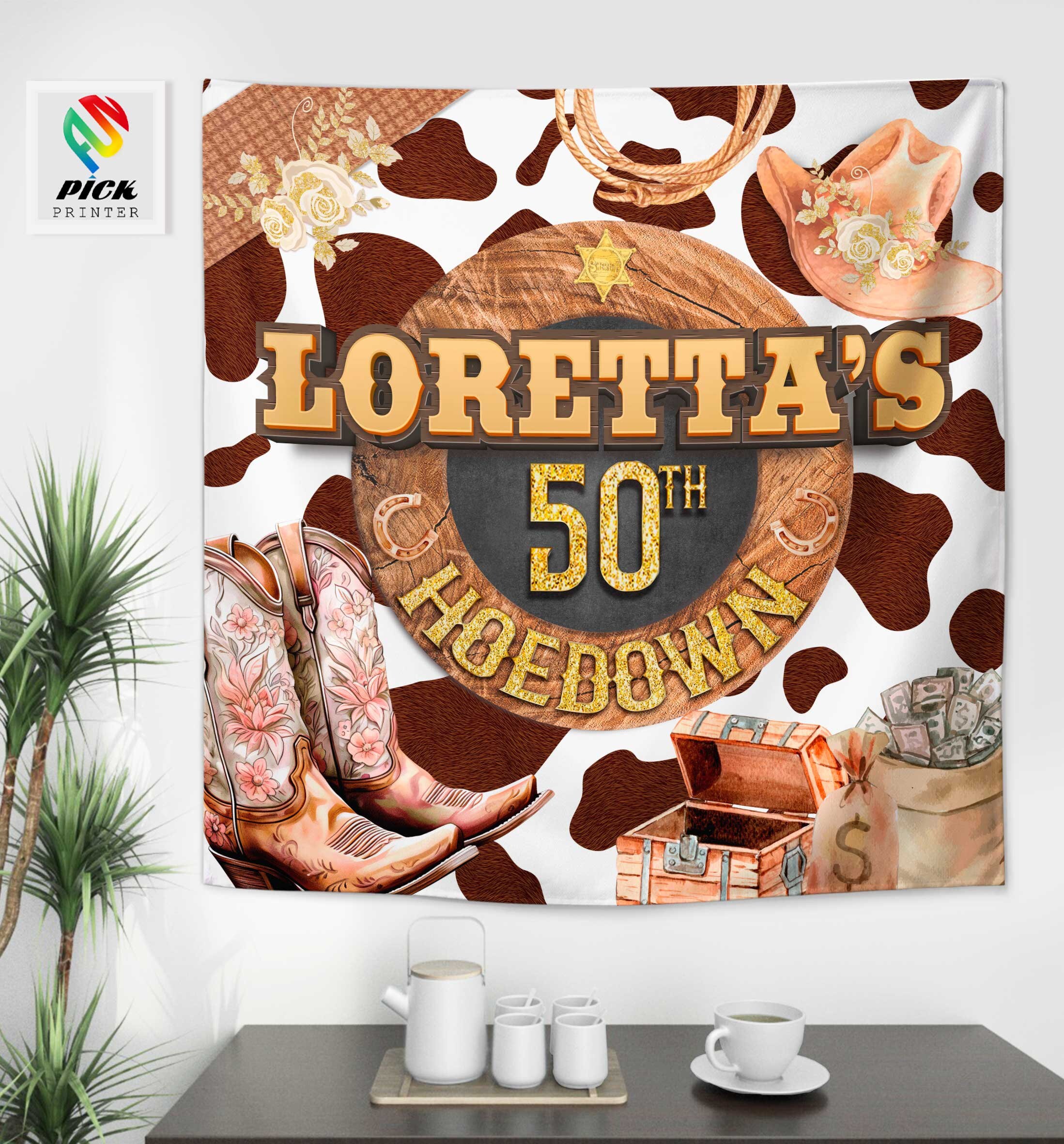 Cowgirl Boots Backdrop: Western Rodeo Party Banner - Etsy